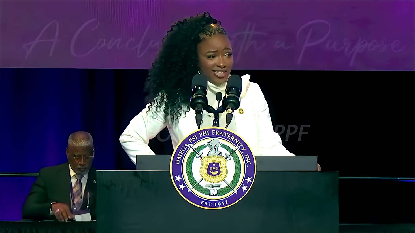 Rep. Jasmine Crockett Addresses the Brothers of Omega Psi Phi ...